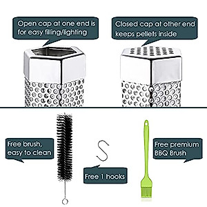 Smoke Tube - 12'' Smoke Tube for Pellet Grill 5 Hours of Billowing Smoke, Stainless Steel Pellet Smoker Tube for All Grill or Smoker, Hot or Cold Smoking