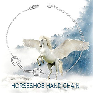 YFN Horse Snaffle Bit Sterling Silver Adjustable Bracelet for Horse Lover Gift for Women