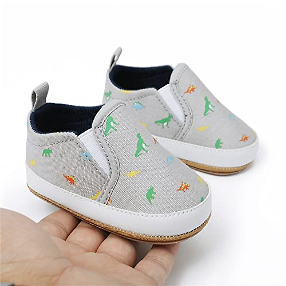 Lykmera Infant Toddler Shoes Boys Girls Shoes Sole Slip On Shoes Animal Print Toddler Shoes Little Girl Sports Sneaker Shoes (Grey, 0-6 Months)