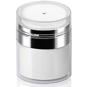 Airless Pump Jar - 0.5 Oz Air Pump Container for Cream, Pump Moisturizer Drunk Elephant Container, Empty Cream Subpackage Jar Vacuum Bottle Dispenser for Skincare Makeup Lotion