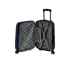 Rockland Melbourne Hardside Expandable Spinner Wheel Luggage, Blue, 2-Piece Set (20/28)
