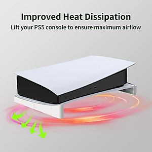 EJGAME Accessories Horizontal Stand,Base Stand Compatible with PlayStation 5 Disc & Digital Editions