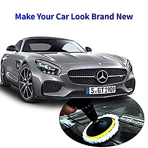 HOFESE Set of 2 Wool Polishing Pads,7inch 100% Natural Wool Hook & Loop Grip Buffing Pad for Compound Cutting & Polishing for Car, Boats, Trucks and Furniture