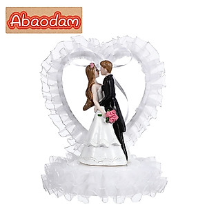 Abaodam Bride & Groom Cake Topper Couple Cake Decoration for Wedding Engagement Party Mr and Mrs Anniversary
