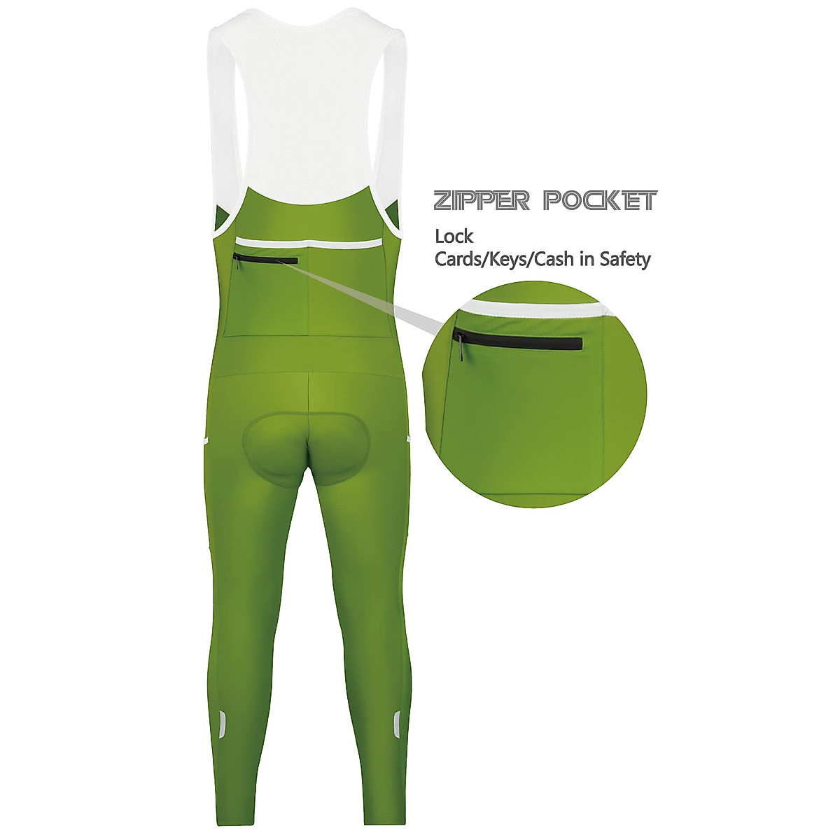 CEROTIPOLAR Thermal Fleece Cycling Tights, Bibs Tights, Bike Bibs Pants for Fall and Cold Winter