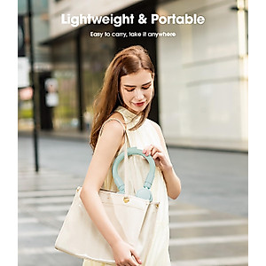 LEMOISTAR Portable Neck Fan, Hands Free Bladeless Fan, 360° Cooling Personal Fan, Battery USB Rechargeable 3 Speed Adjustable Wearable Fan for Outdoor Indoor Office Travel Sports Women(Blue)