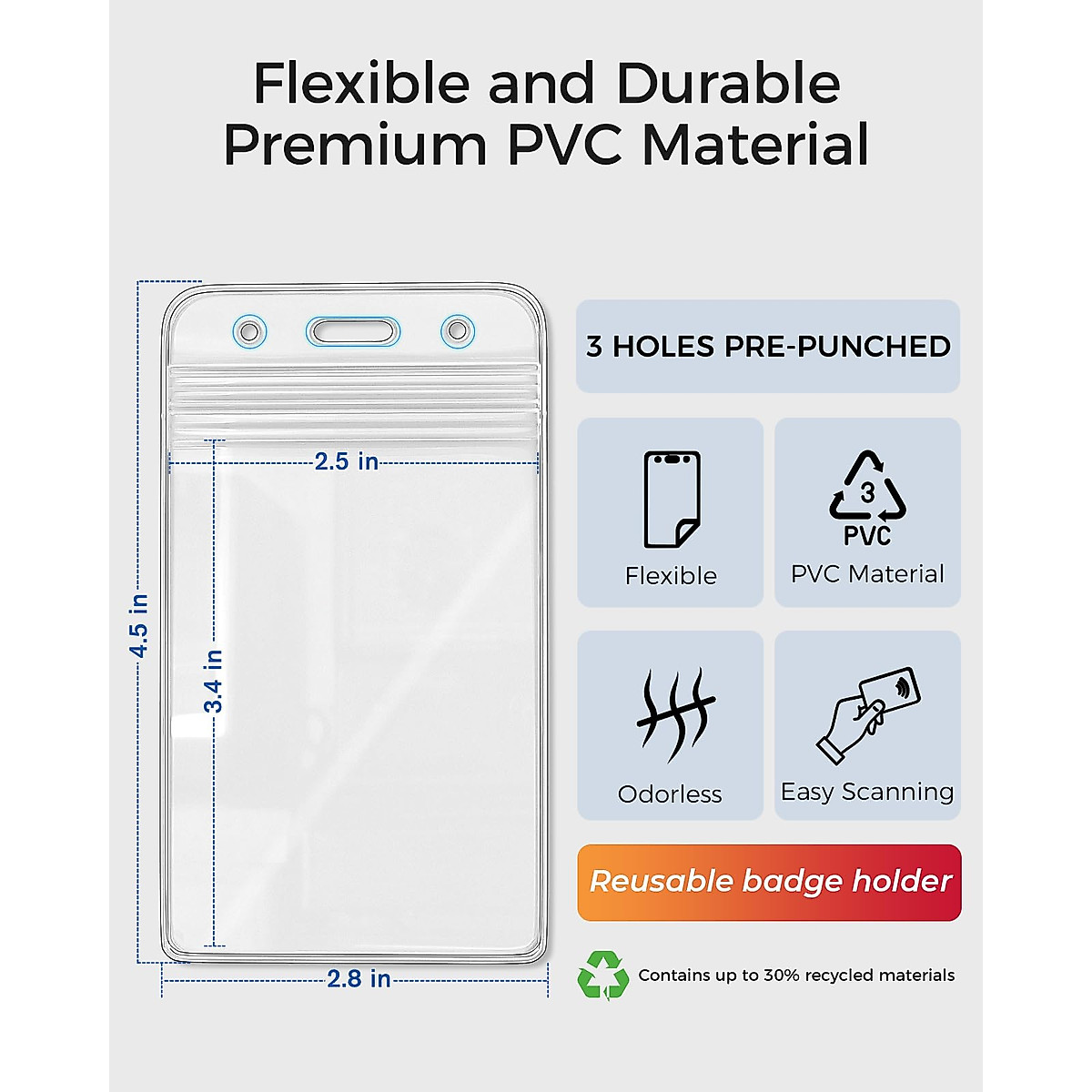 KTRIO 10 Pack ID Badge Holders, Clear Card Holder for Breakaway Lanyard, Multi ID Holder with Waterproof Resealable, Name Tag Badge Holder for Nurses, Office and School, Vertical