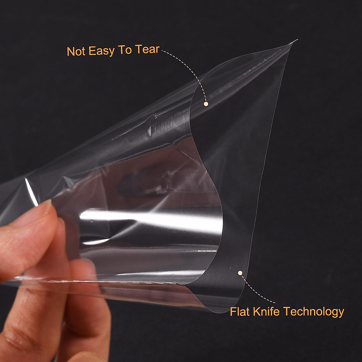 uxcell 300 Pcs Clear Cello Bags, Clear Flat Plastic Cello Treat Bags with Silver Twist Ties Gift Bags Cookie Bags for Christmas Snacks Candy Cookie Gifts