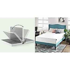ZINUS No Assembly Metal Box Spring, Queen & 12 Inch Green Tea Memory Foam Mattress/CertiPUR-US Certified/Bed-in-a-Box/Pressure Relieving, Queen