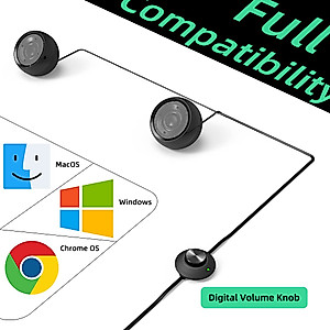 XKX Computer Speakers for Desktop, PC Speakers for Laptop, Small USB-Powered External Speakers with Hi-Fidelity Stereo Sound, Direct Volume Control, Plug-n-Play