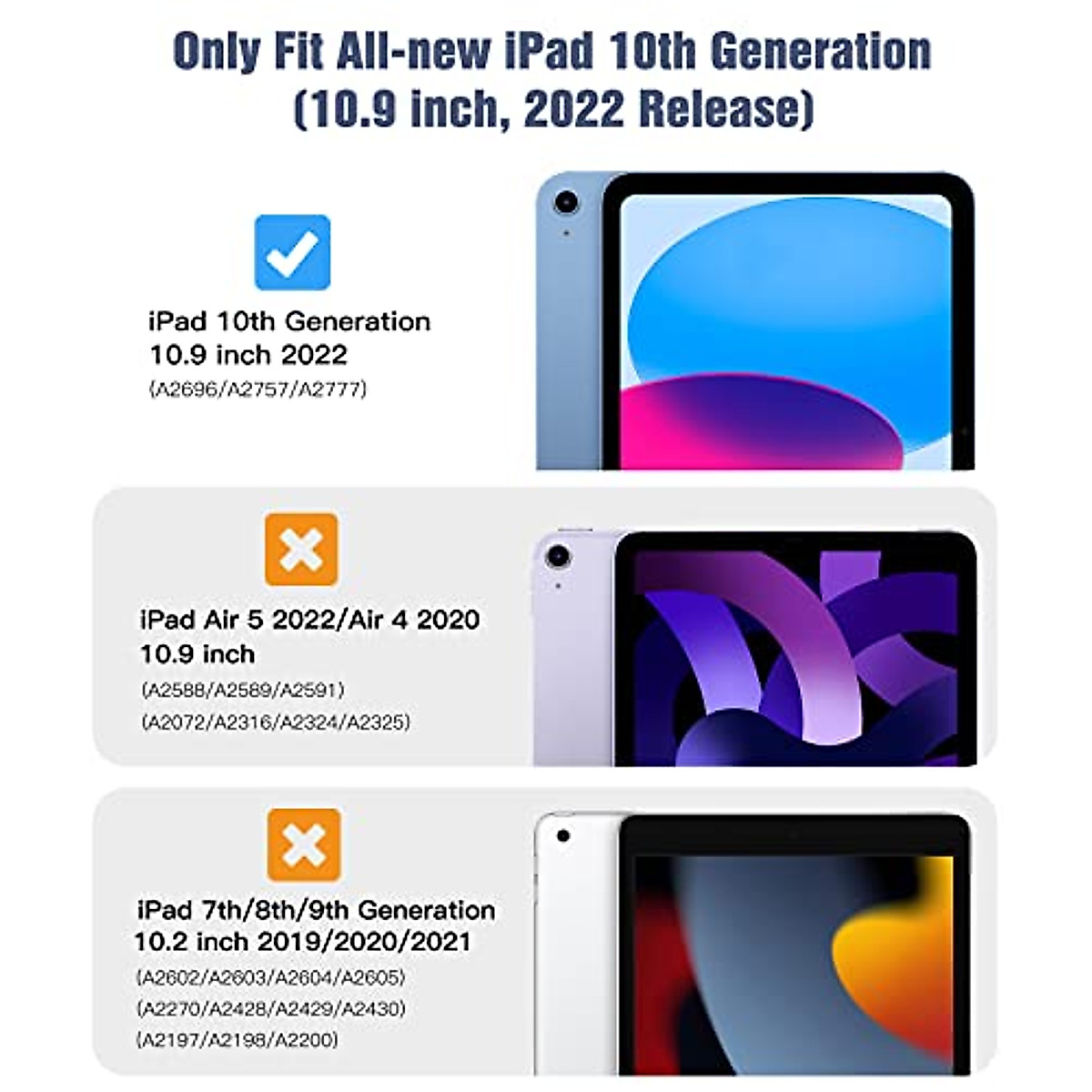 TiMOVO Case for iPad 10th Generation Case 2022, Slim Stand Cover for iPad 10th Gen 10.9 inch, Support Touch ID, Auto Wake/Sleep Smart Shell with Translucent Back, fit iPad 10 Case, Abyss Blue