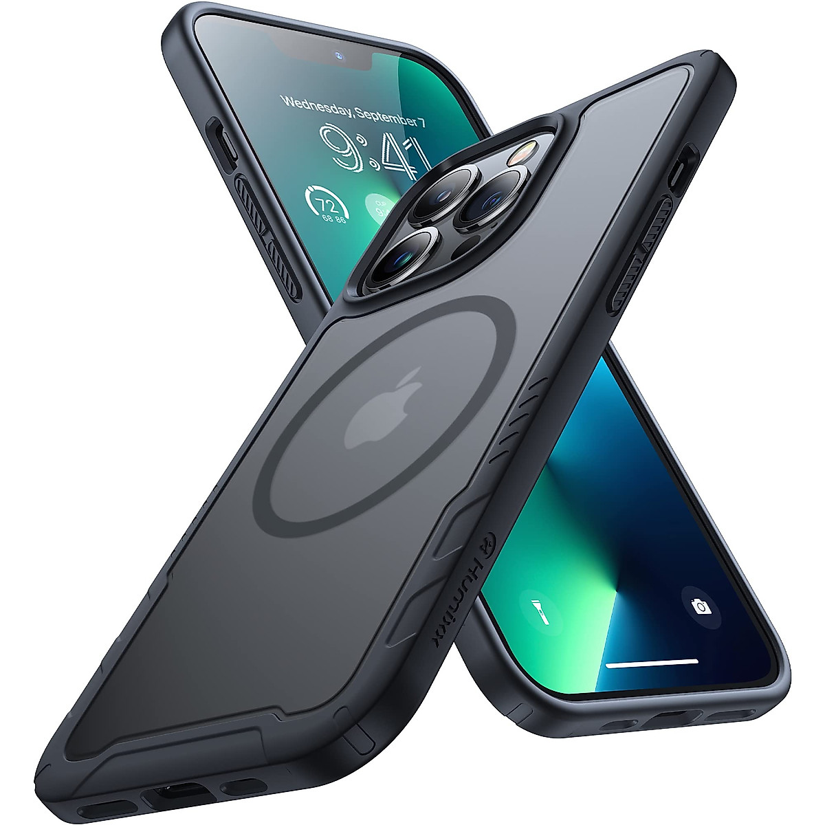 Humixx Magnetic Designed for iPhone 13 Pro Max Case, [12FT Mil-grade Drop Tested] [Compatible with MagSafe]Shockproof Translucent Matte Slim Protective Case for iPhone 13 Pro Max Phone Case 6.7" Black