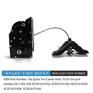 A ABIGAIL Spare Tire Hoist Spare Tire Winch Carrier Assembly Compatible with 1999-2007 Ford F250 F350 Super Duty F450 F550 Replaces 924-528, 924528, 6C3Z1A131AA, 2C3Z1A131AA, F81Z1A131AF, XC3Z1A131DA