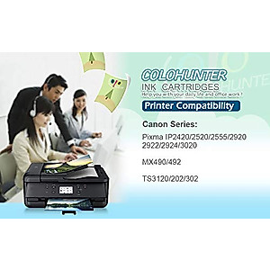 Colohunter Remanufactured Ink Cartridge Replacement for Canon PG-245XL CL-246XL PG-243 CL-244 to use with Pixma TS202 TS3120 TR4520 MG2922 MG3020 IP2820 MG3022 MG2420 MX490 MX492 (2-Pack)