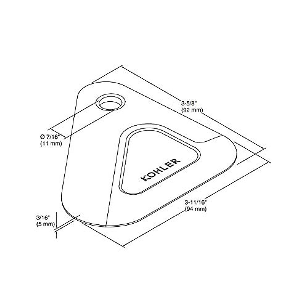 Kohler K-8624-0 Kitchen Pot and Pan Dish Scraper, Silicone and Nylon, Heat Resistant, White and Charcoal, One SIze