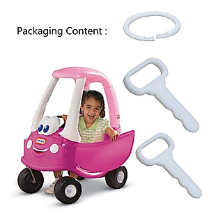 TEYOUYI Replacement Key for Little Tikes Cozy Coupe Accessories for Little Tikes Cozy Coupe Personalized Gifts for Toy Car to Kids 2pcs White