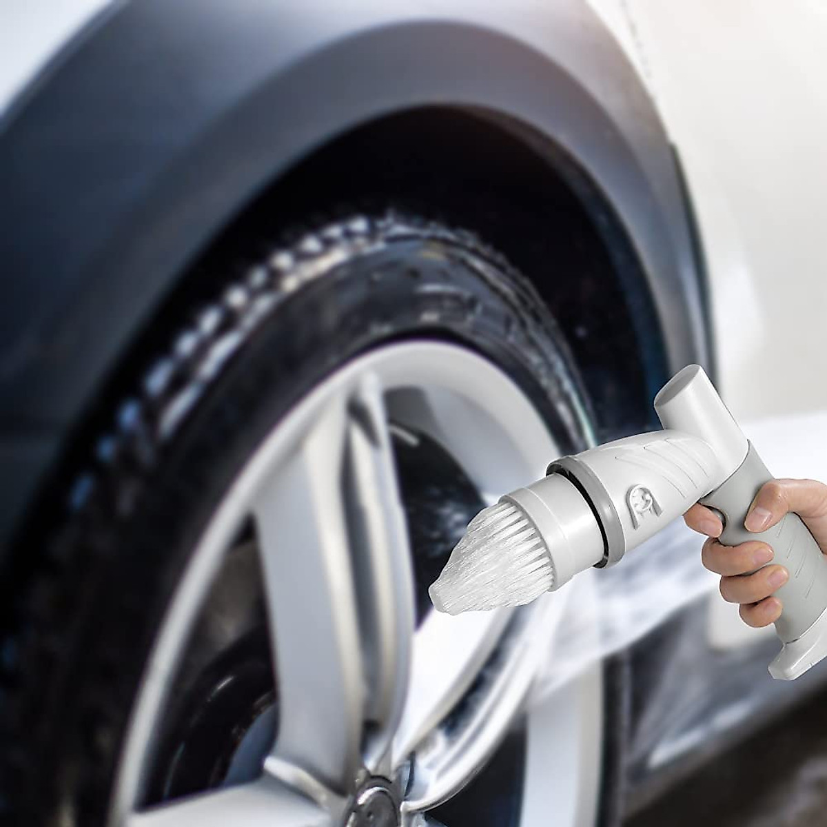 IEZFIX Electric Spin Scrubber, Bathroom Scrubber Rechargeable Shower Scrubber for Cleaning Tub/Tile/Floor/Sink/Window丨Power Scrubber Cordless with 4 Replaceable Cleaning Brush Heads