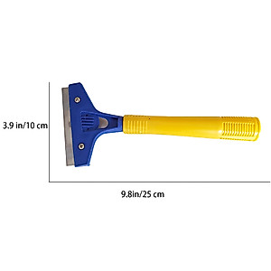 GAILY YOUTH Paint Scraper 2 Pcs, Floor Scraper with 10 Pcs Metal Blades, Long Handle Razor Blade Scraper for Cleaning Stove Top Windows Glass Wallpaper（25 cm)