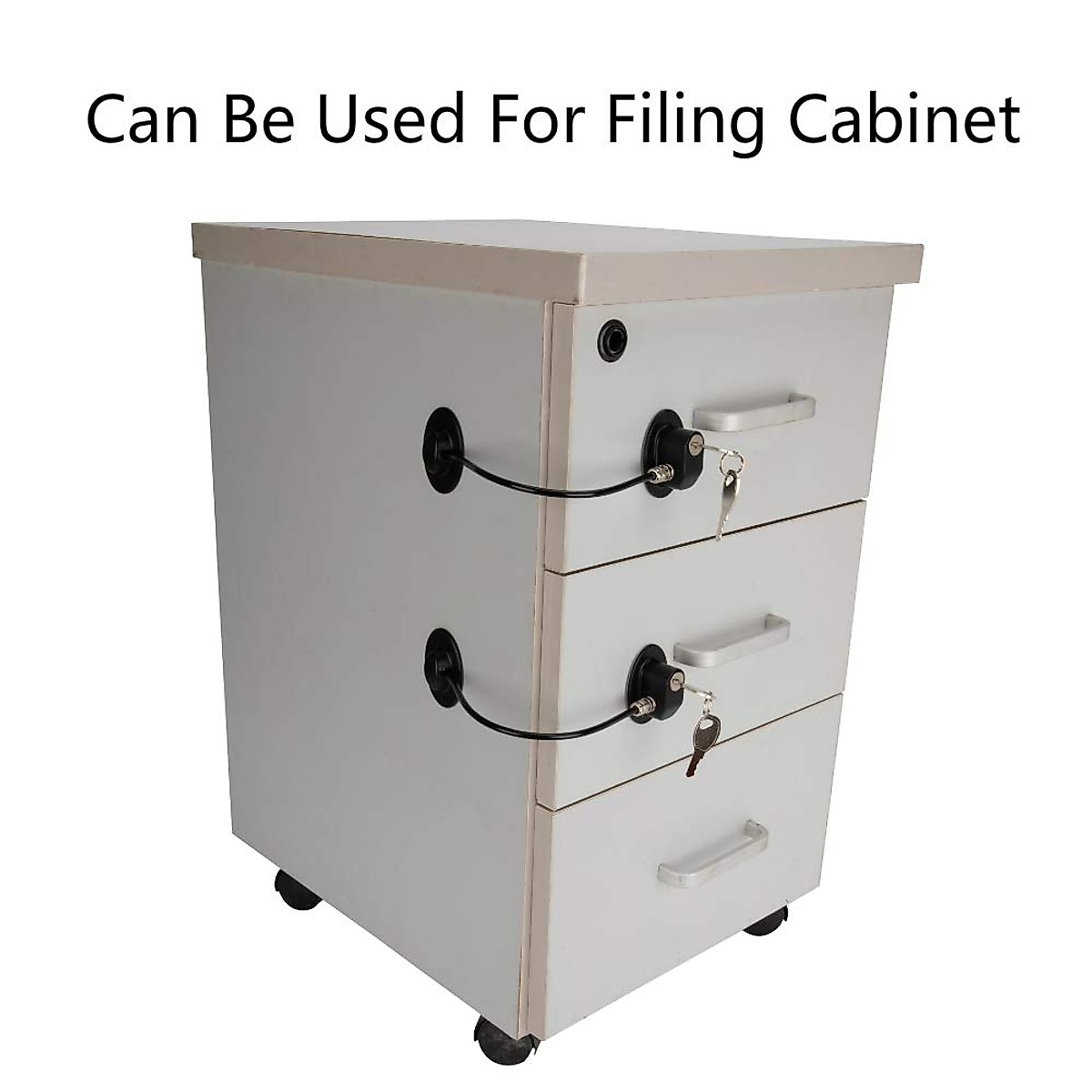 3 Pack Refrigerator Door Locks with 6 keys, File Drawer Lock, Freezer Door Lock and Child Safety Cabinet Lock by REZIPO Black