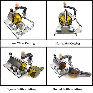 Glass Bottle Cutter for All Shapes, Portable DIY Bottle Cutting Tool Kits for Different Angles, Square & Round Bottle Cutting Machine with Complete Accessories for Beer, Whiskey, Wine…
