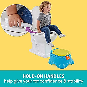 Sesame Street Cookie Monster Terrific 3-in-1 Potty Training Toilet Seat and Step Stool, Easy to Clean Design with Flush Handle and Sounds, Great for Travel, Perfect for Toddler Boys and Girls 1-3