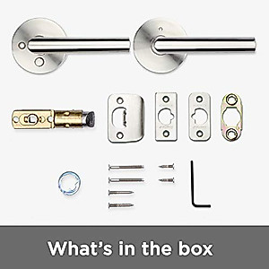 Kwikset 91550-030 Milan Door Handle Lever with Modern Contemporary Slim Round Design for Home Bedroom or Bathroom Privacy in Iron Black