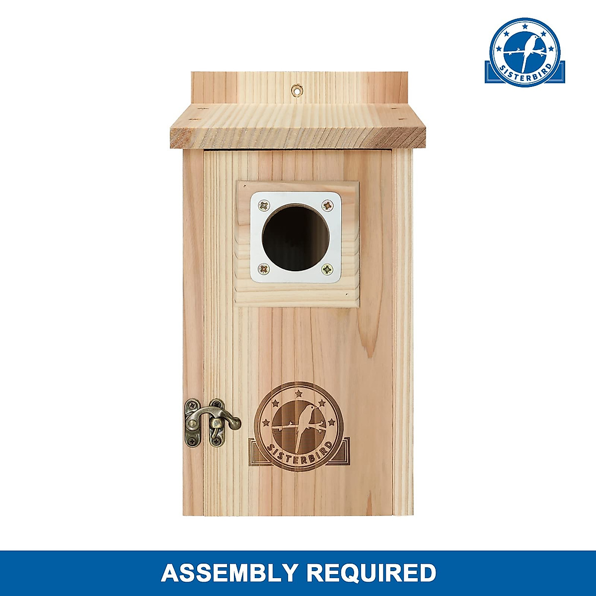 SISTERBIRD Bird Houses for Outside 1-1/2” Entrance Hole Cedar Birdhouses with Metal Guard Outdoor Bluebird Wren Swallow Finch Asssembly Required