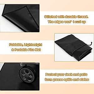 Grill Mats for Outdoor Grill - 40 x 50 Inch Fireproof Pit Mat Protects Decks and Patio - Oil-Proof & Waterproof Grill Pad for Fire Pit