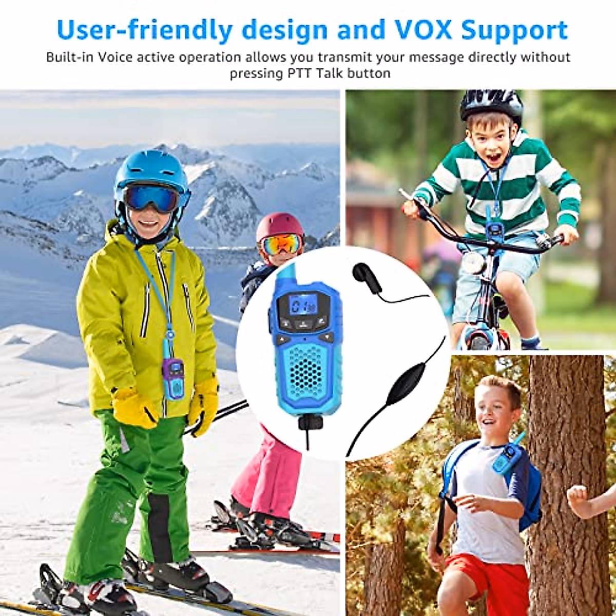 3 Walkie-Talkies for Kid, Outdoor Toys for Boys and Girls, Rechargeable Long Distance Walkie-Talkies, Suitable for Camping Hiking Birthday Gift