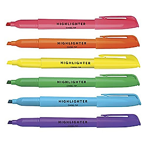 Office Depot 100% Recycled Pen-Style Highlighters, Assorted, Pack Of 6, HY1002-6AST
