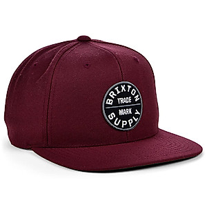 Brixton Oath III Adjustable Snapback Cap Burgundy