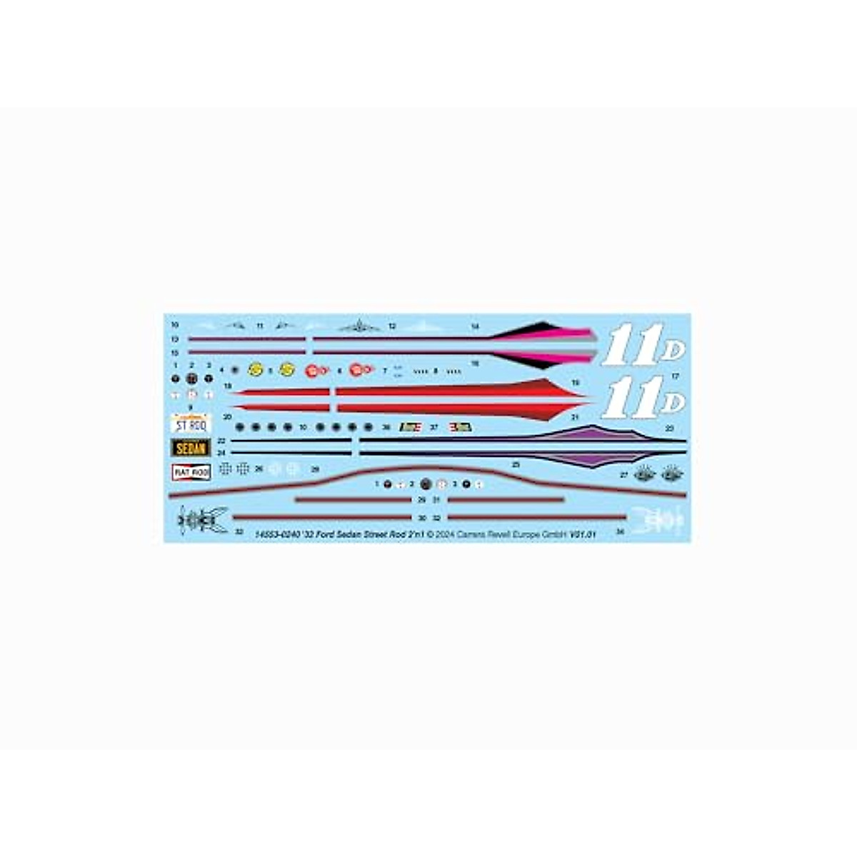 Revell 14553 '32 Ford Tudor Sedan 2'N1 1:25 Scale 188-Piece Skill Level 4 Model Building Kit