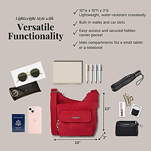 Baggallini womens Criss Cross, CHARCOAL CHEETAH, One Size