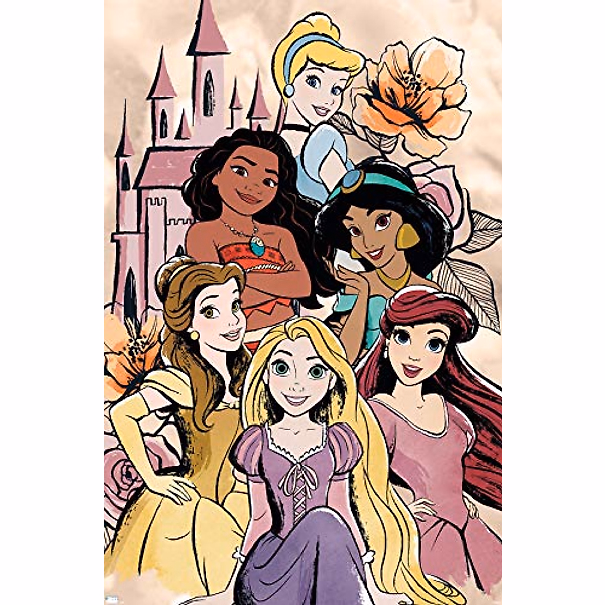Trends International Disney Ultimate Princess Celebration-Castle Group Wall Poster, 22.375" x 34", Premium Unframed Version