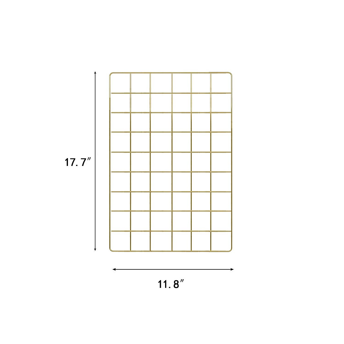 FRIADE Wall Grid Panel for Photo Display,Wall Storage Organizer,5 Metal Clips & 3 S Hooks & 4 Nails & 4 Plastic Hanging Buckles and 4 Screws Offered,Size 17.5" x 11.8",2 Pack(Gold)