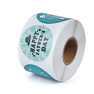 Happy Father's Day Stickers 1.5 Inch Envelope Seals Labels for Dad Birthday Party Favors Gift Card Cookie Dessert Cupcake Decoration Gift Bags Packaging 500pcs 6 Kinds of Design