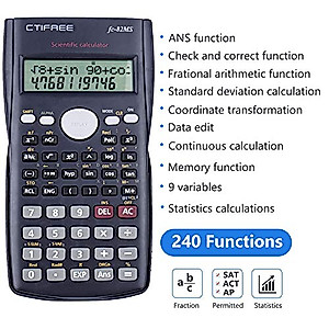 Splaks 2-Line Engineering Scientific Calculator LED Display Function Calculator Suitable for School Business (2pack)