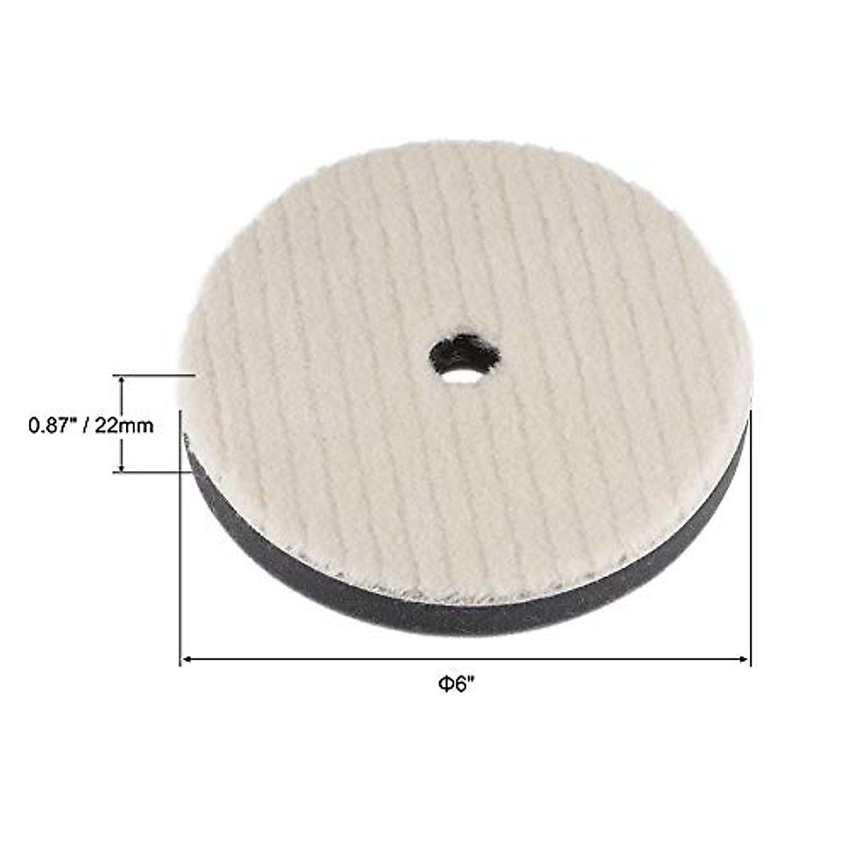 uxcell 6" Wool Felt Sponge Polishing Pad Hook and Loop Buffing Wheel with Hole Coarse Polishing for Orbital Polisher Buffer 2 Pcs