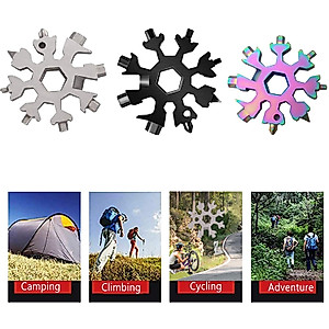 3PCS Snowflake 18-in-1 Multi Tool, Stainless Steel Snowflake Bottle Opener/Flat Phillips Screwdriver Kit/Wrench, Durable and Portable to Take