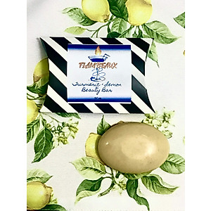 Flambeaux Bath & Beauty | Handmade Soap | Turmeric + Lemon | Goat Milk Soap | Reduces Acne Scars | Hyper-pigmentation | Natural Exfoliant | Brightens Dark Circles