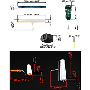 QWORK Self-Levelling Cement Tool Kit, Floor Construction Roller Spike Shoes, Epoxy Floor Paint Tool, Stainless Steel Scraper Self-Leveling Rake