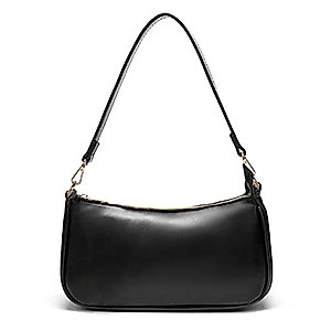 NIUEIMEE ZHOU Shoulder Bag for Women Retro Vegan Leather Classic Clutch Tote HandBags Purses with Zipper Closure