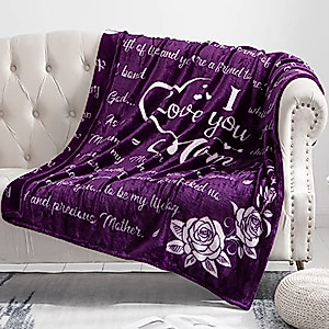 Birthday Gifts for Mom from Daughter Son, I Love You Mom Gifts Throw Blanket, Mother of The Bride Gifts, Anniversary Best Unique Gifts Idea for Mommy Her Women Wife on Mothers Day 50x60 inch