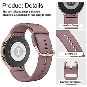Meliya Silicone Bands for Samsung Galaxy Watch 4 / 5 Band 40mm 44mm, Galaxy Watch 4 Classic Band 42mm 46mm, Galaxy Watch 5 Pro Band 45mm, 20mm Soft Silicone Sport Strap for Samsung Galaxy Watch 4 / 5