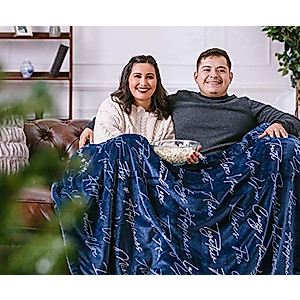 Chanasya I Love You Gift Throw Blanket- Sherpa Microfiber Unconditional Love Together Forever Throw- for Women Men Girlfriend Boyfriend Husband Wife (50x65 Inches) - Blue Blanket