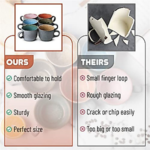 BTaT- Coffee Mug Set, Set of 6, 14 oz(415ml), Coffee Cup Set, Ceramic Coffee Cups, Coffee Mug Ceramic Set, Coffee Cup Sets, Mugs, Coffee Cups, Mugs for Coffee, Coffee Cups Set, Mother's Day Gift