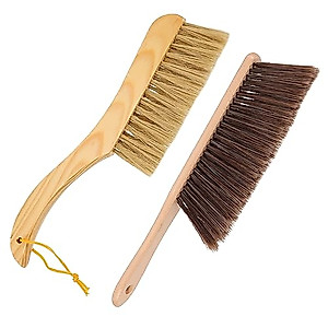 TOBBOMEY 2pcs Kitchen Carpet Cleaner Brush Carpet Brush Handheld Broom Brush for Cleaning para Limpiar Dust Collector for Home Hand Brooms Sweeper Broom Duster Cleaning Brush Wooden