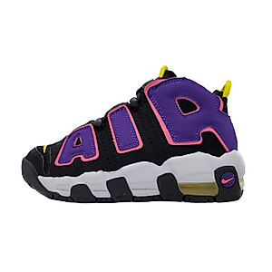 Nike Air More Uptempo Youth Kids Sneaker Boys Girls (Black/Multi-Color-Court Purple, us_Footwear_Size_System, Big_Kid, Numeric, Medium, Numeric_4_Point_5)