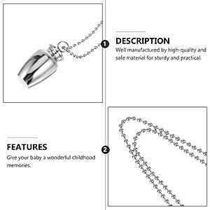 Kisangel Tooth Keepsake Necklace Tooth Fairy Box Baby Teeth Holder Necklace Kids Tooth Box Keepsake Deciduous Souvenir Box First Lost Teeth Hair Holder