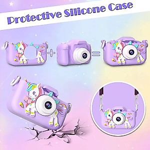 OAEBLLE Kids Camera Toddler Camera for Girls, Christmas Birthday Gifts for Girls Age 3-6, Kids Digital Camera for 7 8 9 10 11 12 Year Old, Selfie Camera for Girls Kids, 32GB TF Card (Purple)